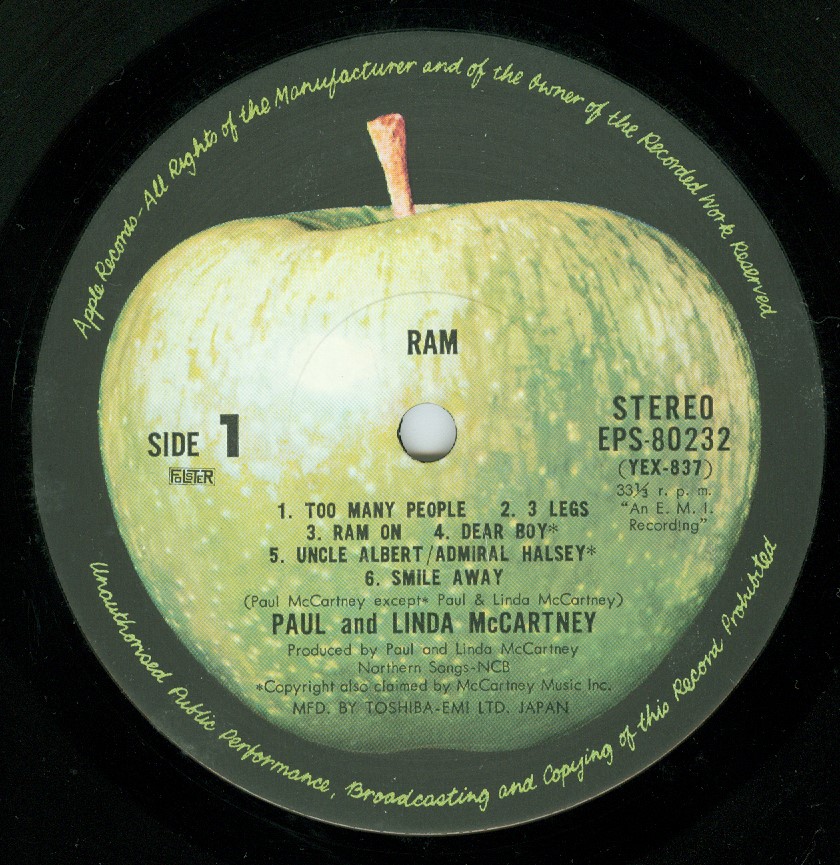 Paul McCartney Ram : LP Label A JPN | CD Covers | Cover Century | Over ...